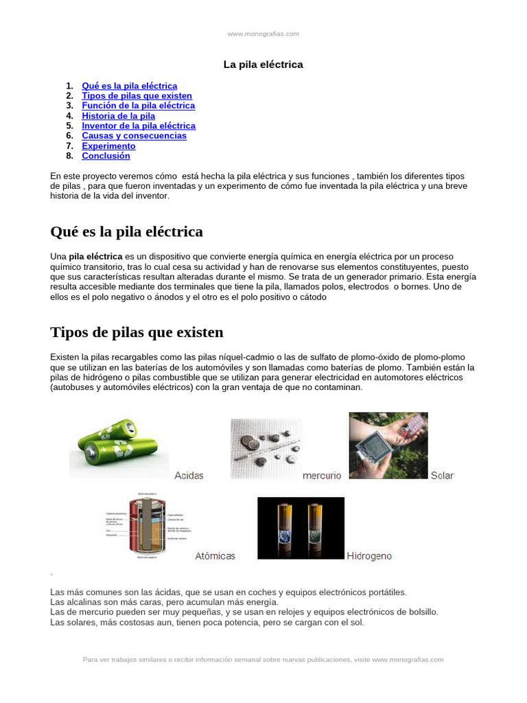 historia-pila-electrica | PDF