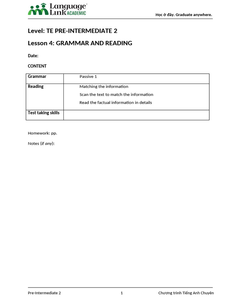 PI2 - Lesson 4 - Grammar Presentation | PDF