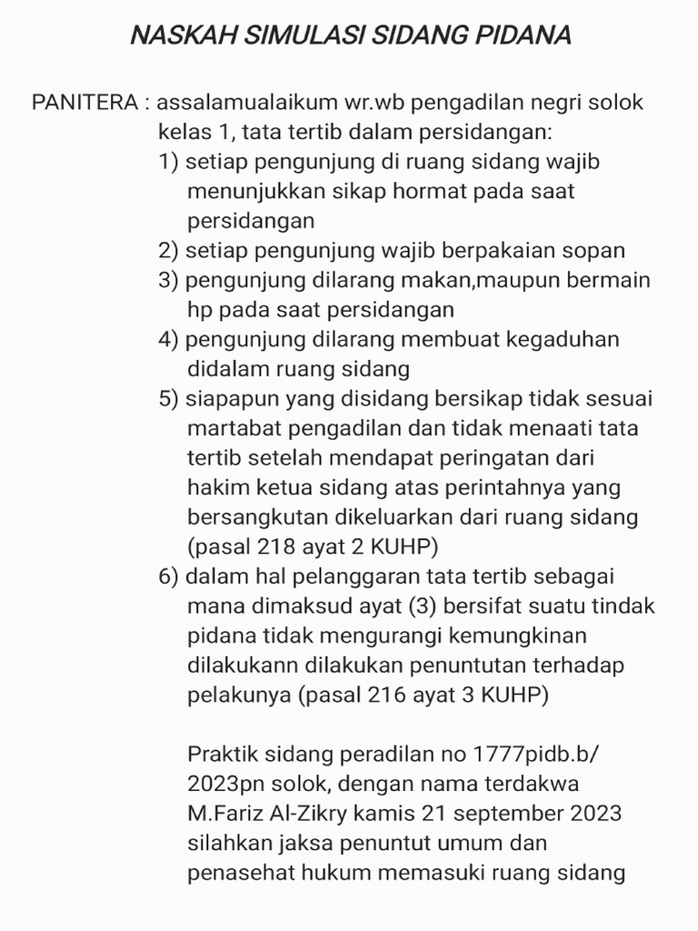 Naskah Sidang | PDF