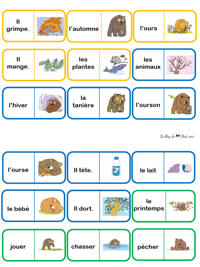 L'ours jeu domino CP new | PDF