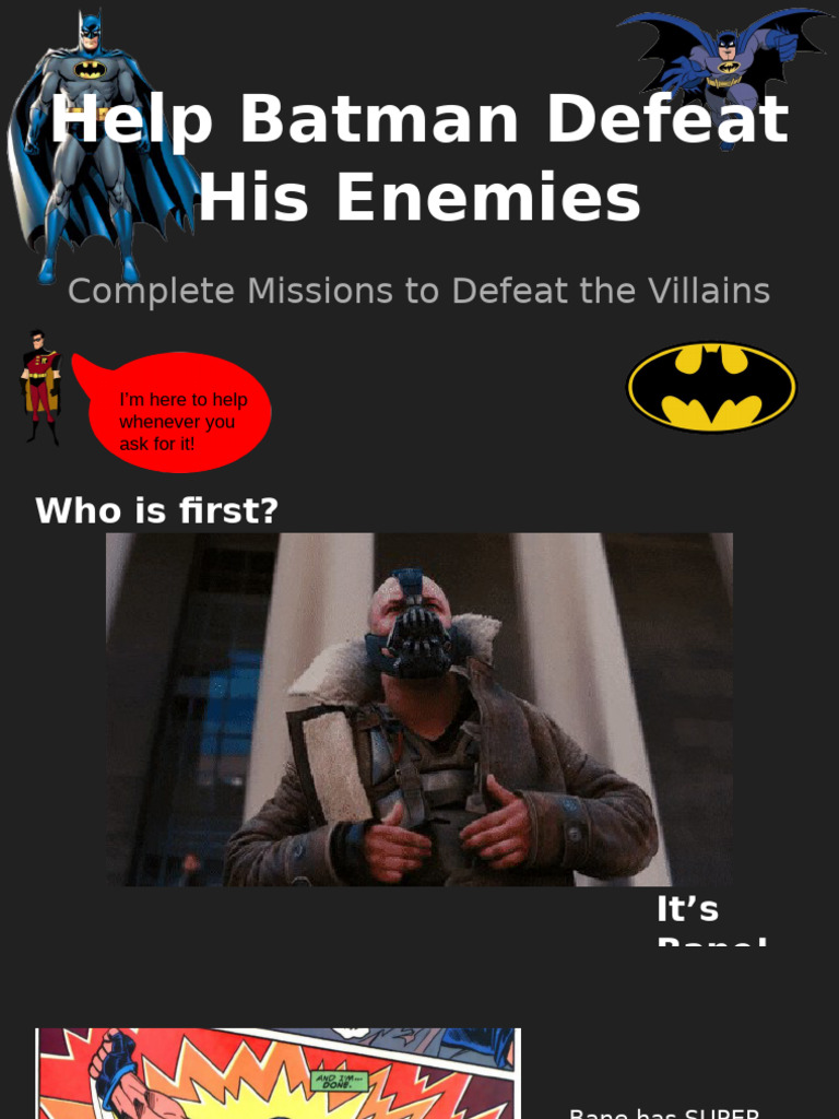 Help Batman Defeat His Enemies: Complete Missions To Defeat The ...