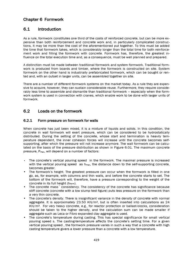 Understanding Formwork in Concrete Construction | PDF | Concrete | Pressure