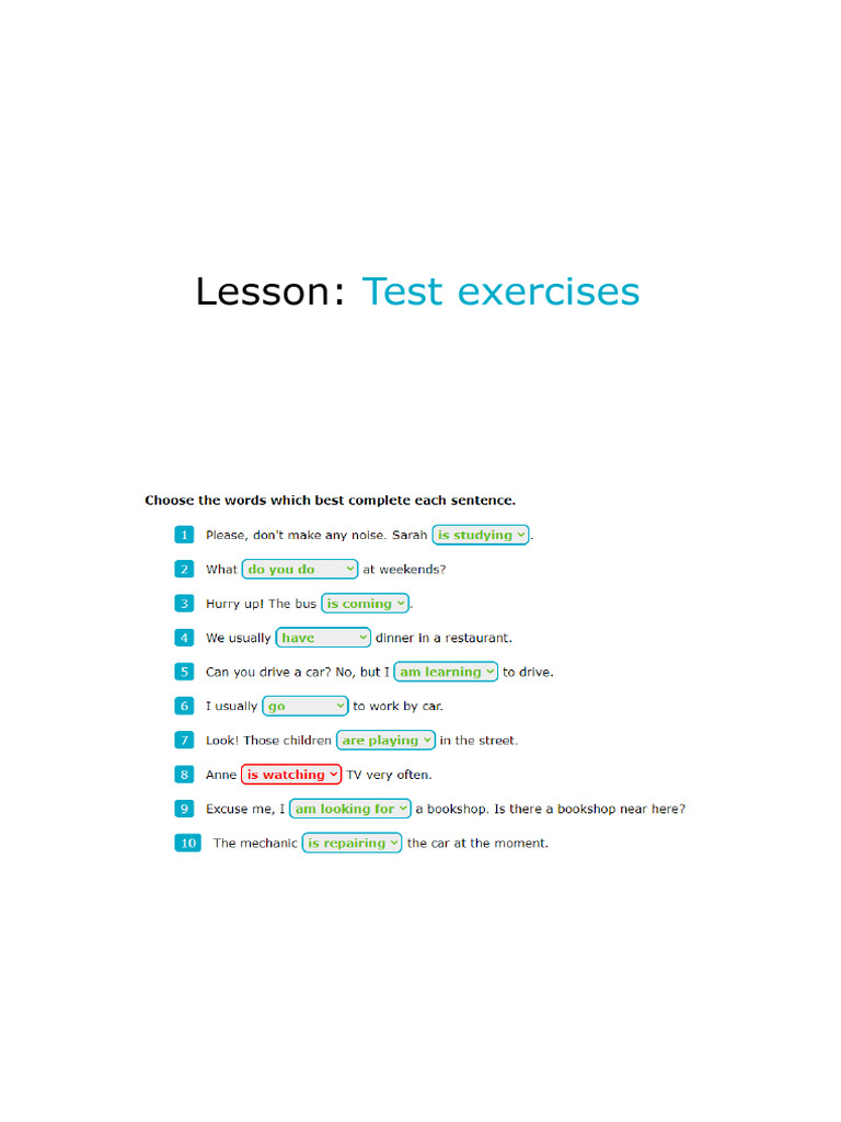 LESSON TEST | PDF