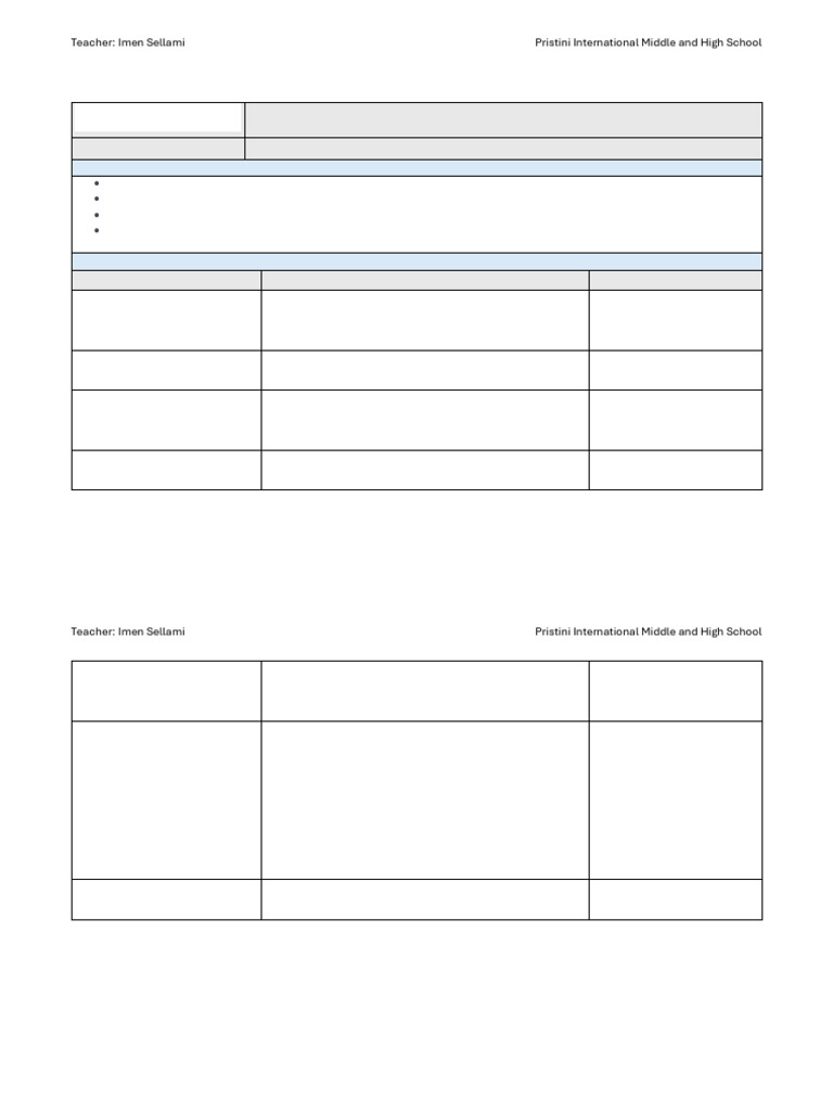 Lesson Plan 1st Lesson Y8 Revision | PDF | Metaphor | Learning