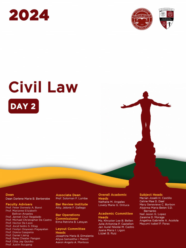 UP BOC Civil Law Reviewer 2024 | PDF