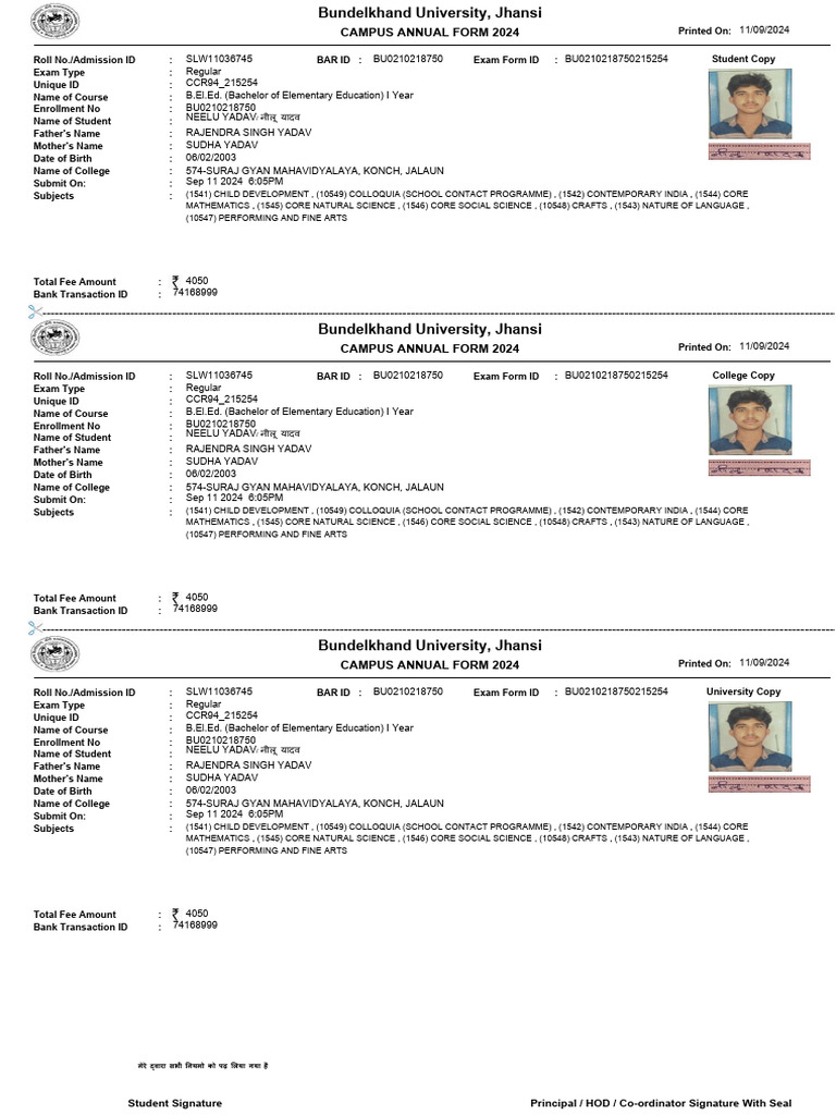 Campus Candidate Details | PDF | Educational Stages