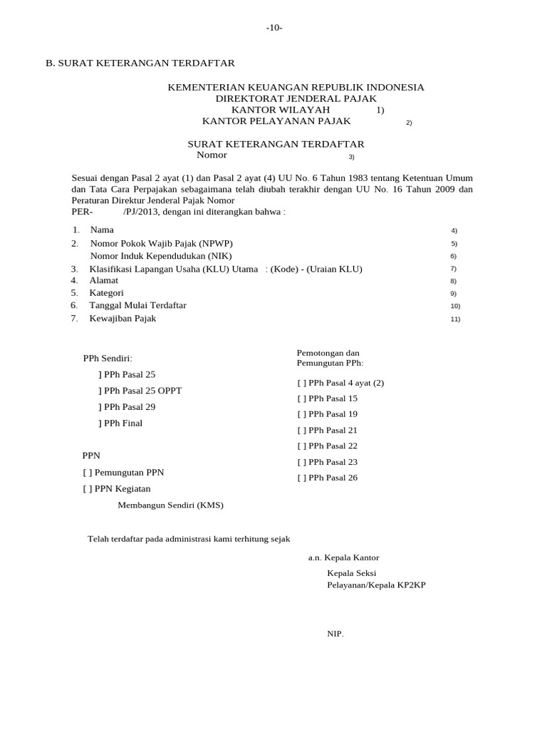 SKT Dan NPWP PER 20 - 2013 | PDF
