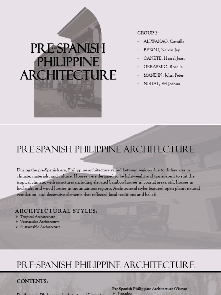 Pre Spanish Philippine Architecture Group2 | PDF