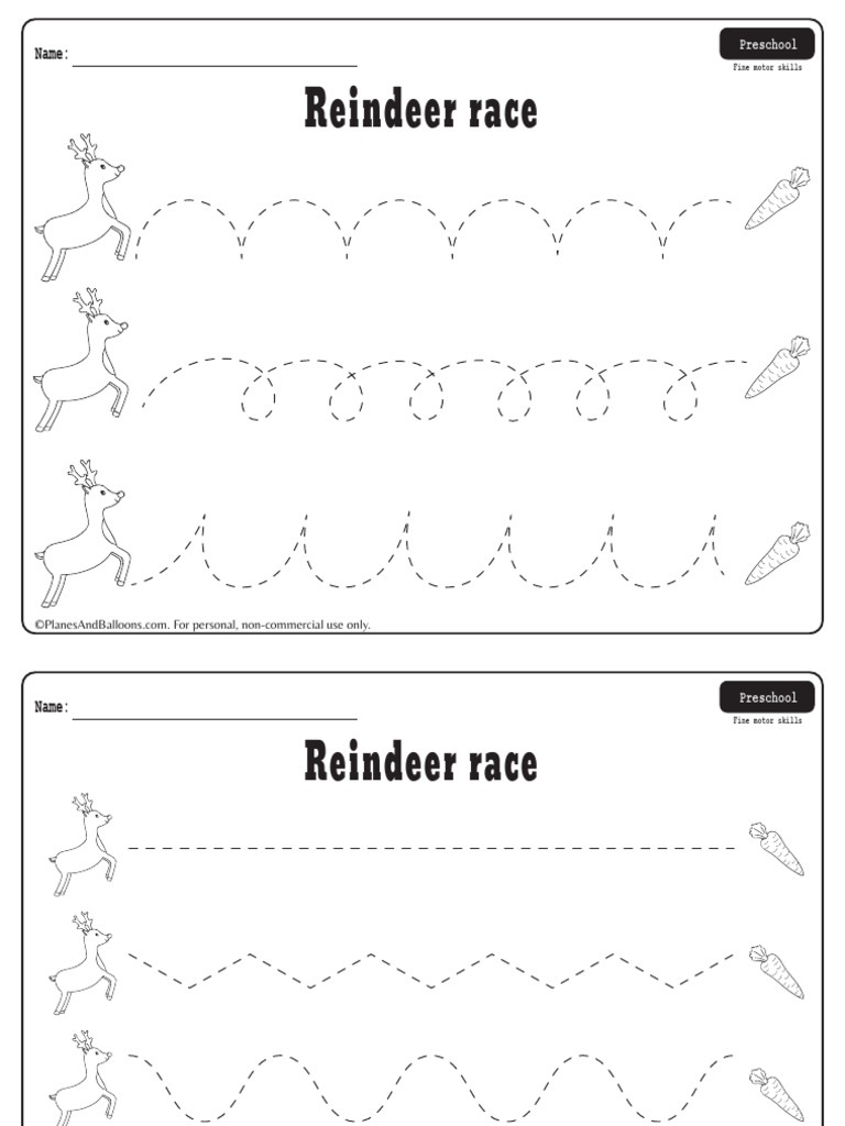 Reindeer-race-Christmas-preschool-worksheets- | PDF