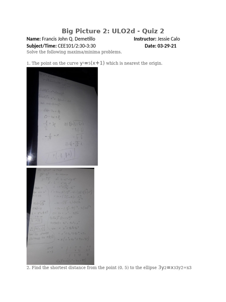 CEE101 Ulo2d Quiz2 | PDF