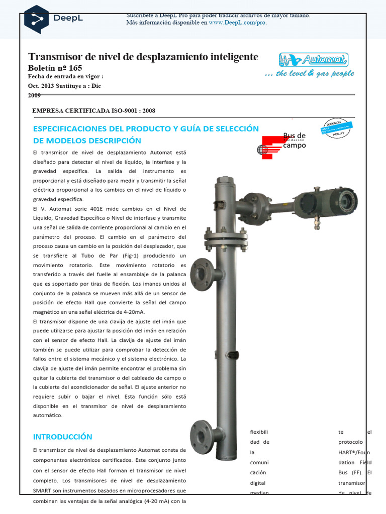 Smart-Displacement-Type-Level-Transmitter Es | PDF | Ingenieria ...