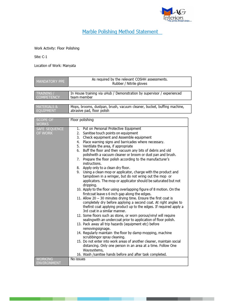 Marble polishing method | PDF