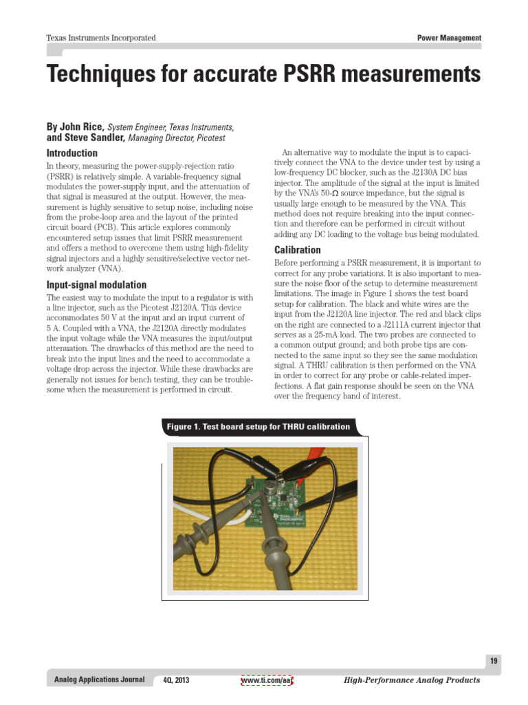 Techniques For Accurate PSRR Measurements | PDF
