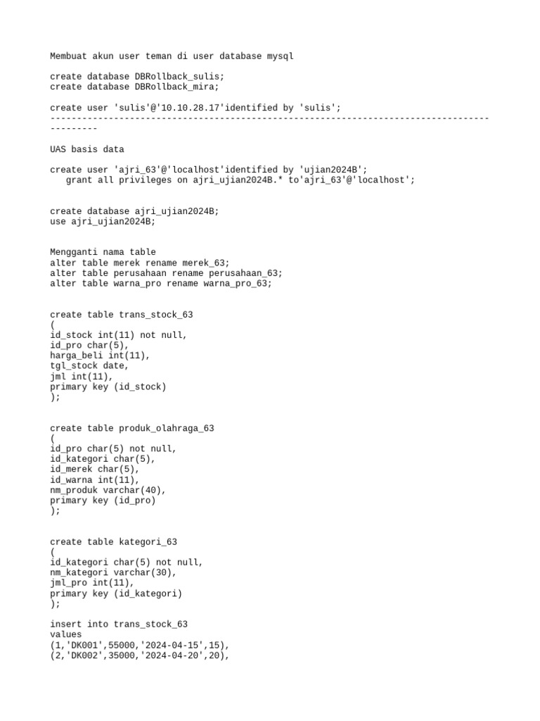 Basis Data Ajri Uas | PDF
