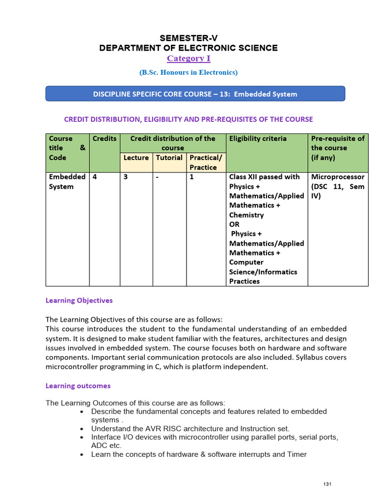 Semester v Syllabus | PDF