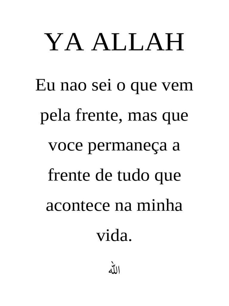 YA ALLAH | PDF