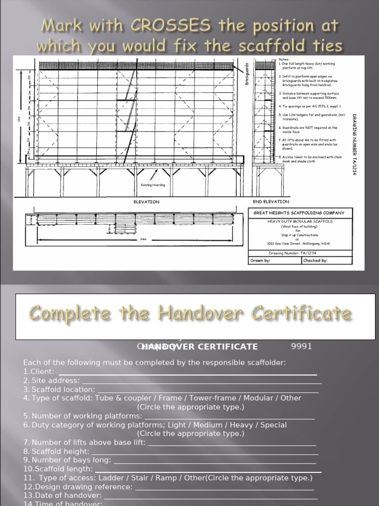 Scaffold Handover Certificate Details | PDF