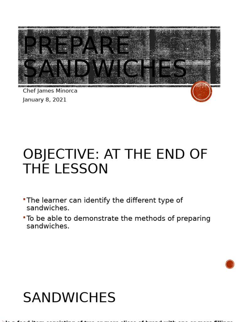 Prepare Sandwiches Pdf Sandwich Cooking Food Wine