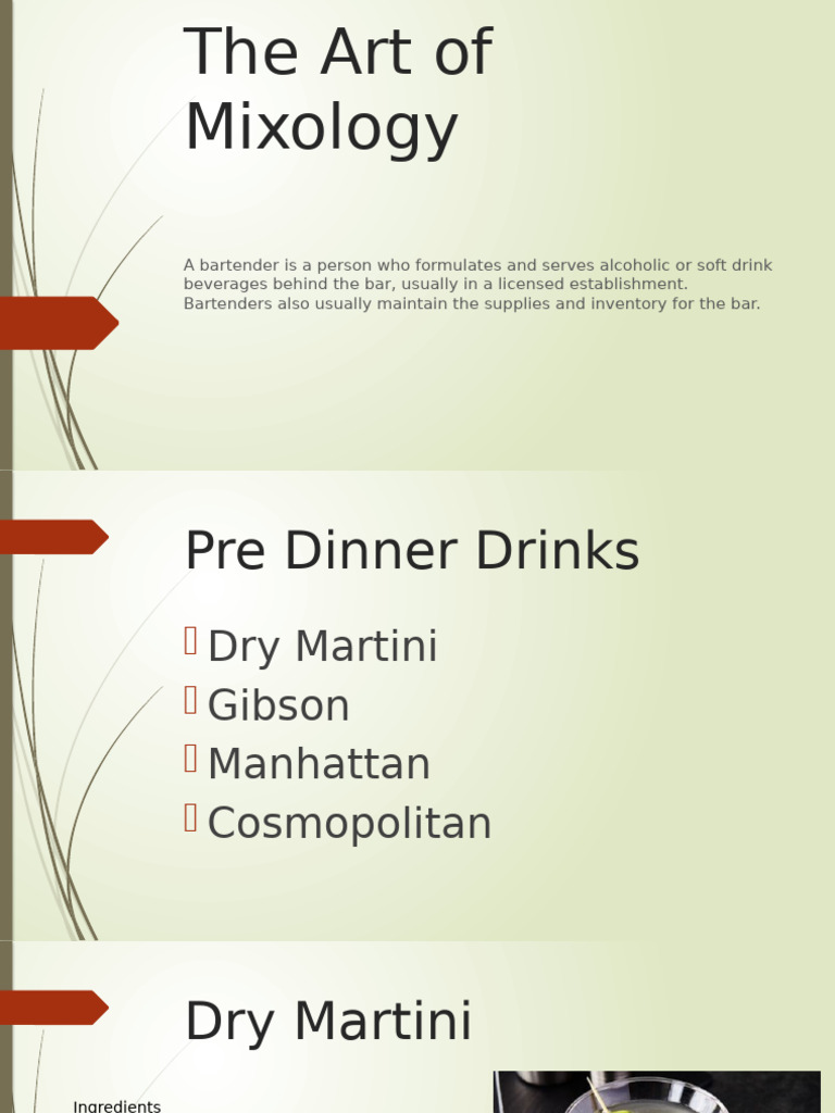 The Art of Mixology | PDF