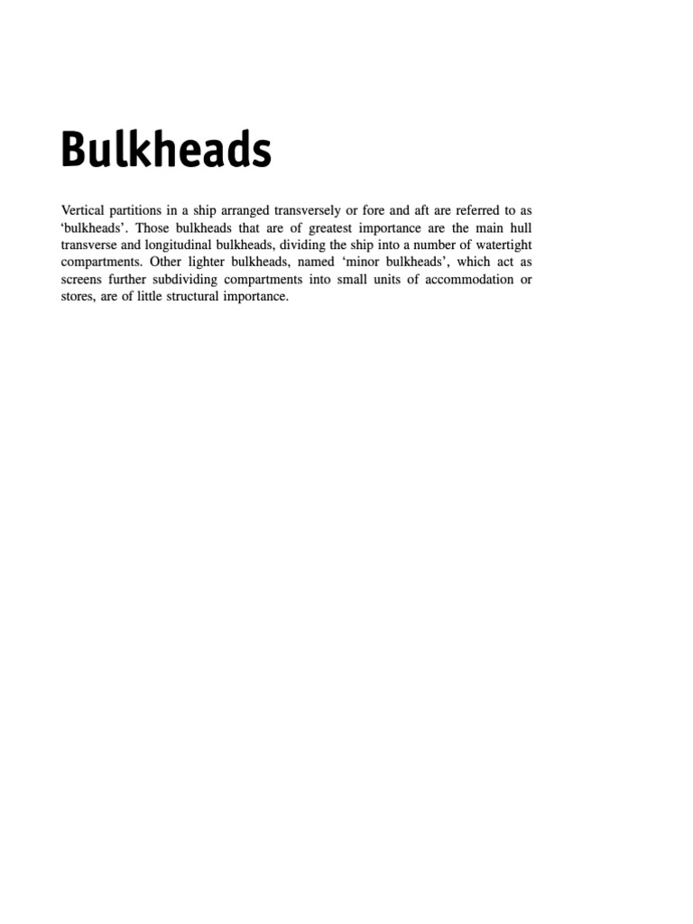 Bulkheads | PDF