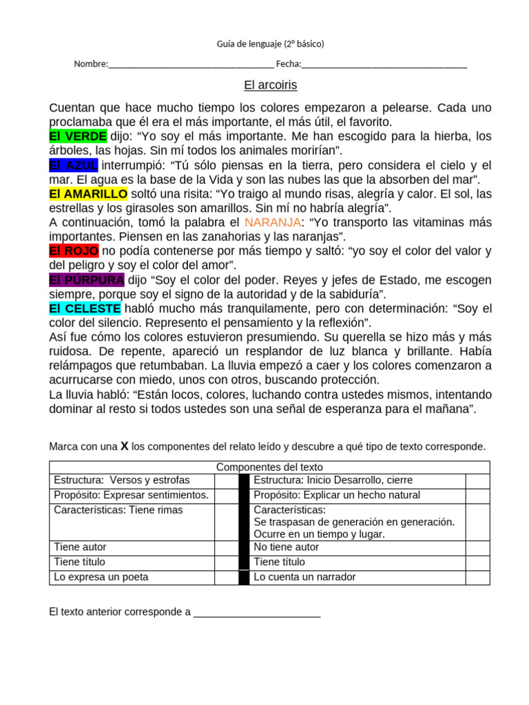 Guía de Leyenda y Poema | PDF