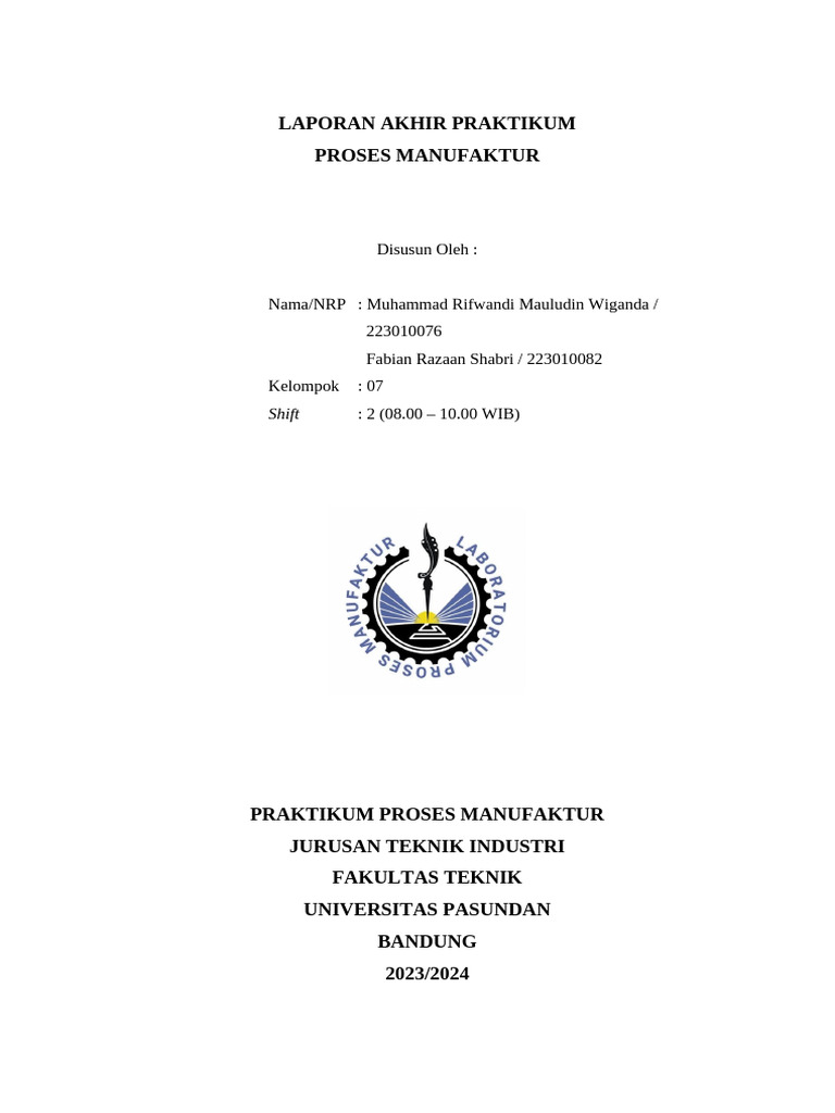 Laporan Praktikum Proses Manufaktur | PDF | Welding | Business