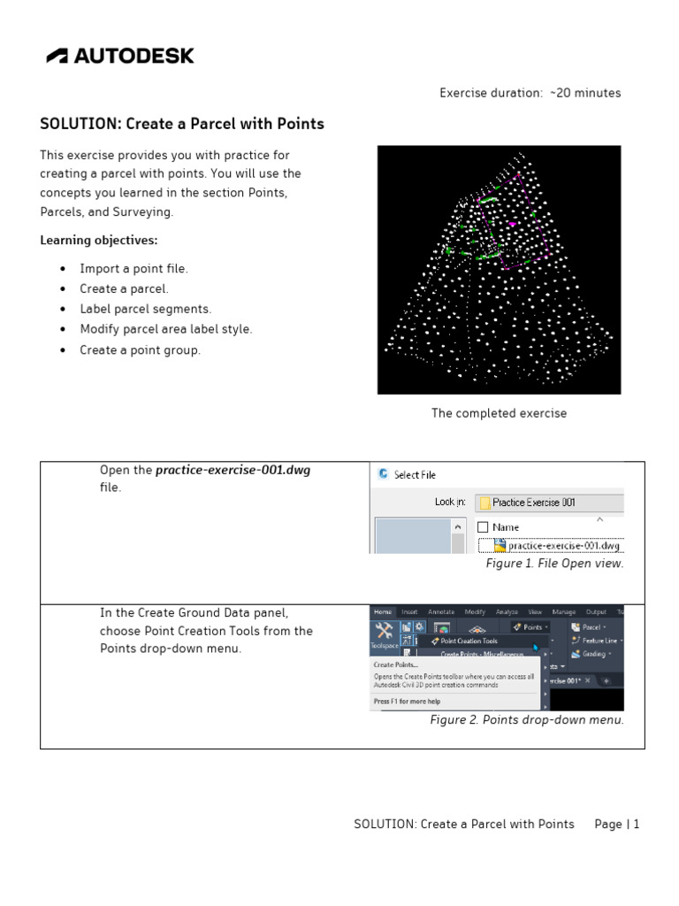 Civil 3D Tutorial Resources Points | PDF