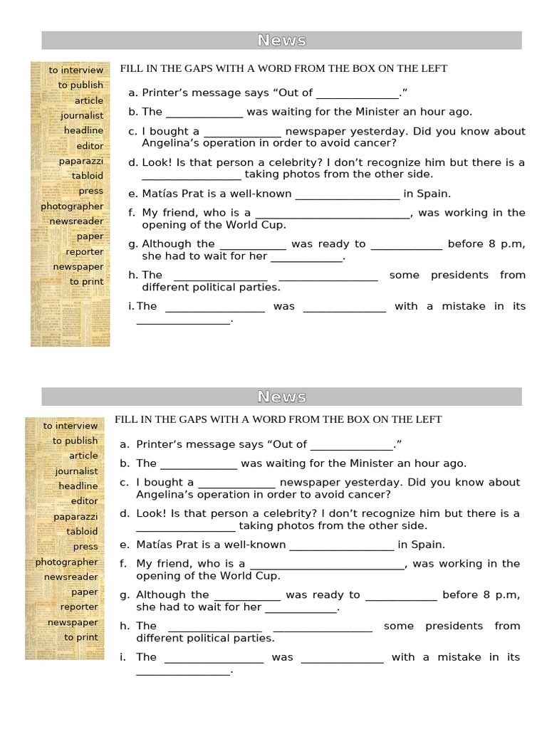 News Vocabulary | PDF | Journalism | Social Science