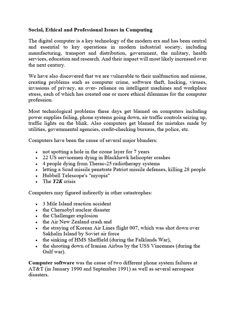 Computer Ethical Issues | PDF