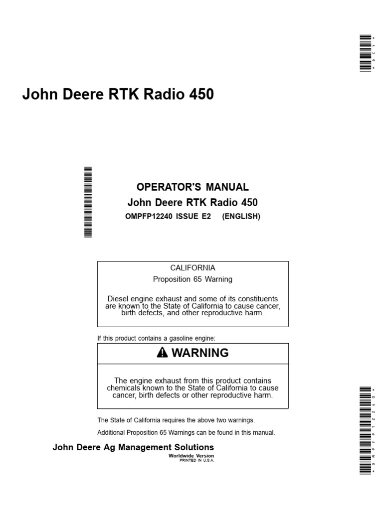 Manual - RTK Radio 450 - PN PFA10097 | PDF