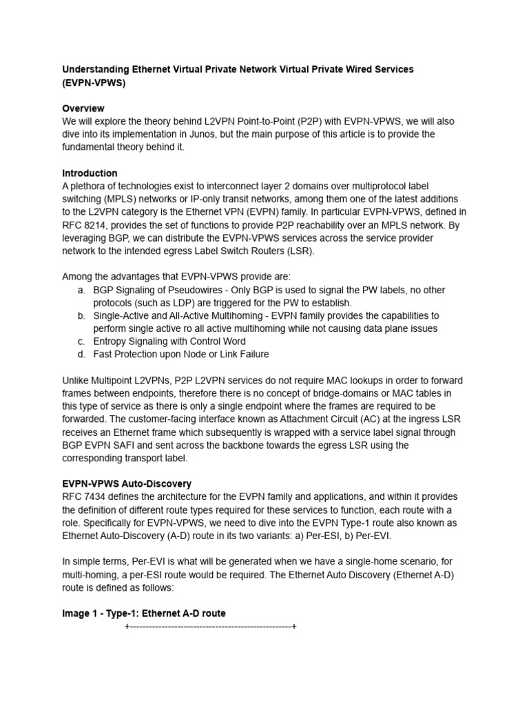 Understanding EVPN-VPWS | PDF