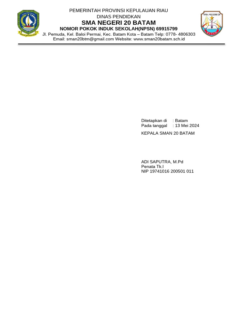 Kop Surat Word a4 | PDF