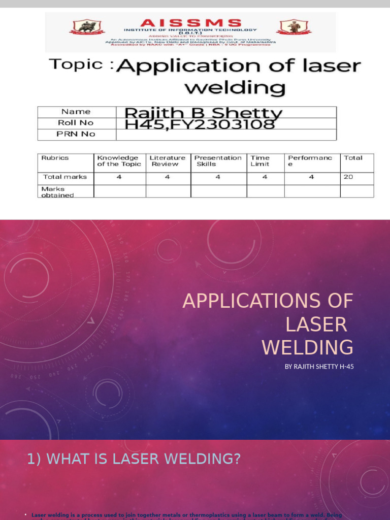 Applications of Laser | PDF