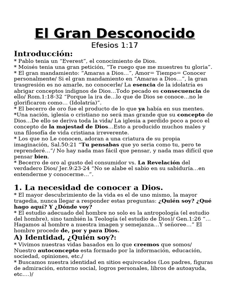 El Gran Desconocido Pdf