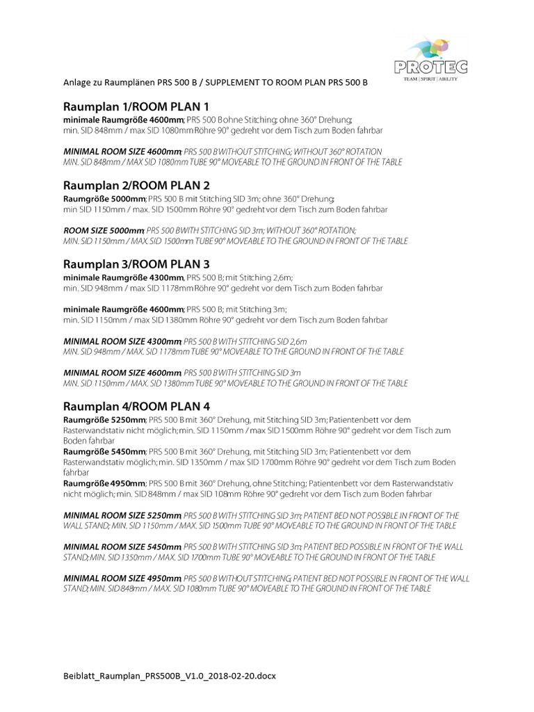 Raumplan - Room Drawing PRS500B - V4.0 - 2023-05-16 | PDF