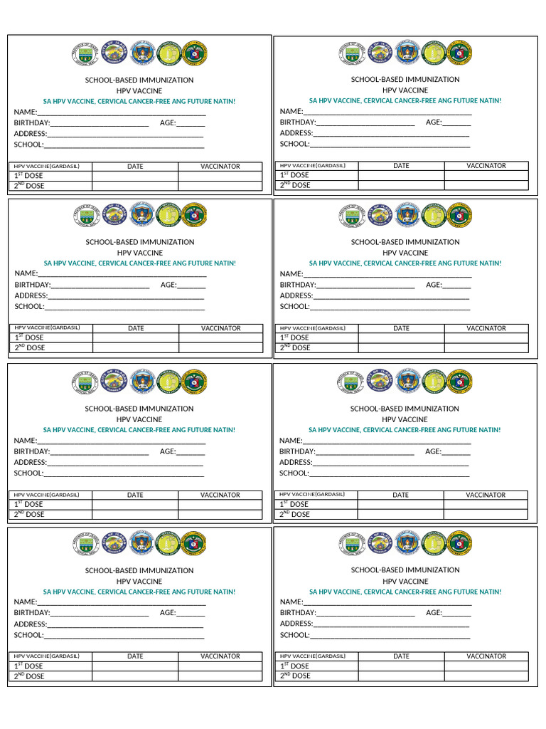 HPV Vax Card | PDF