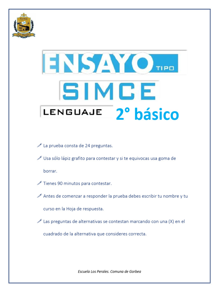 SEGUNDO ENSAYO TIPO SIMCE | PDF