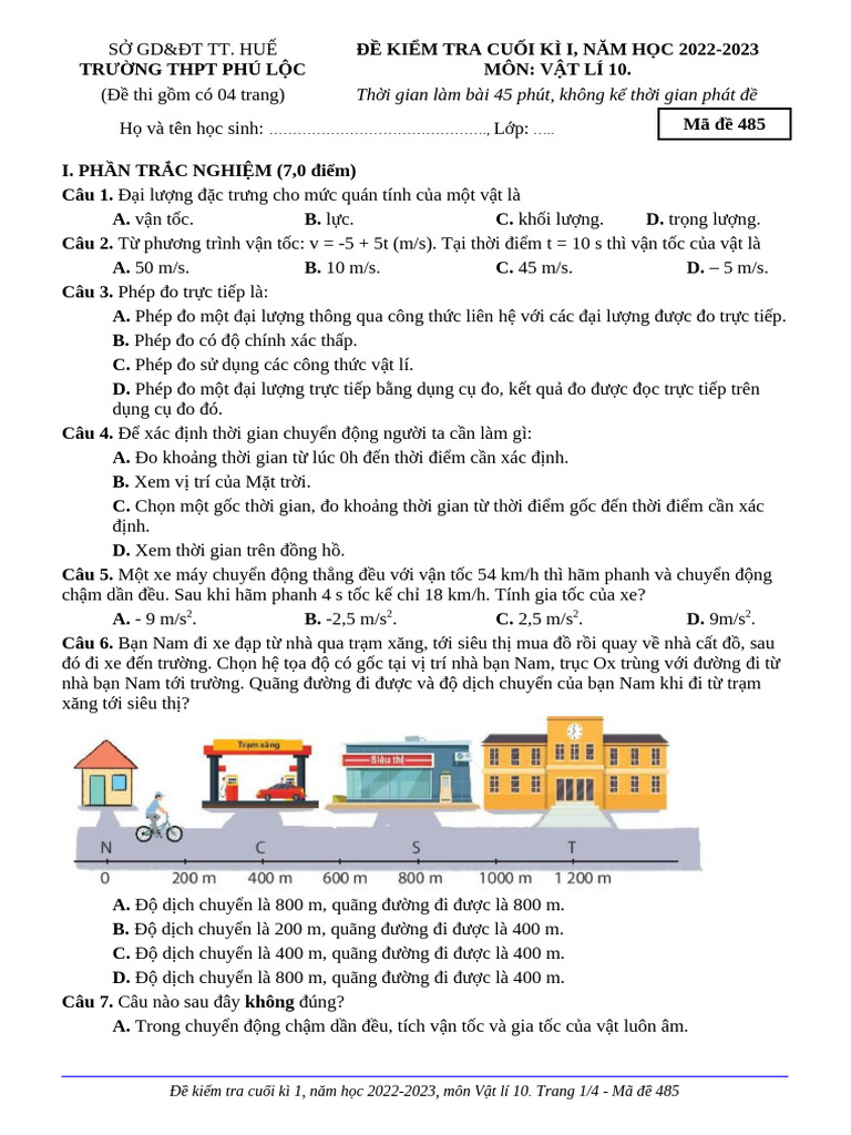 Ly10 Made485 HK1 2022-2023 | PDF