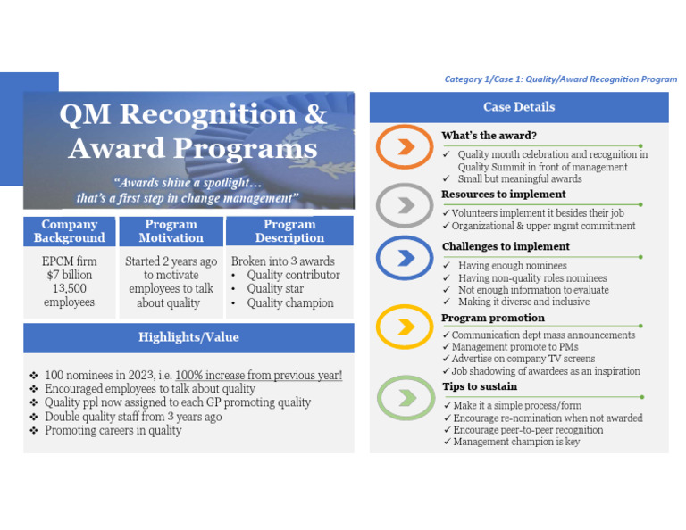 Cat 1_QM Recognition Program | PDF