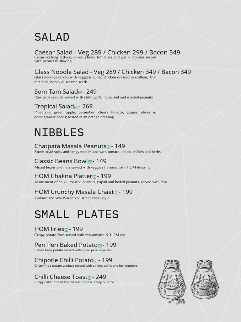 Hom Food Menu Latest April 2023jrjr Important | PDF