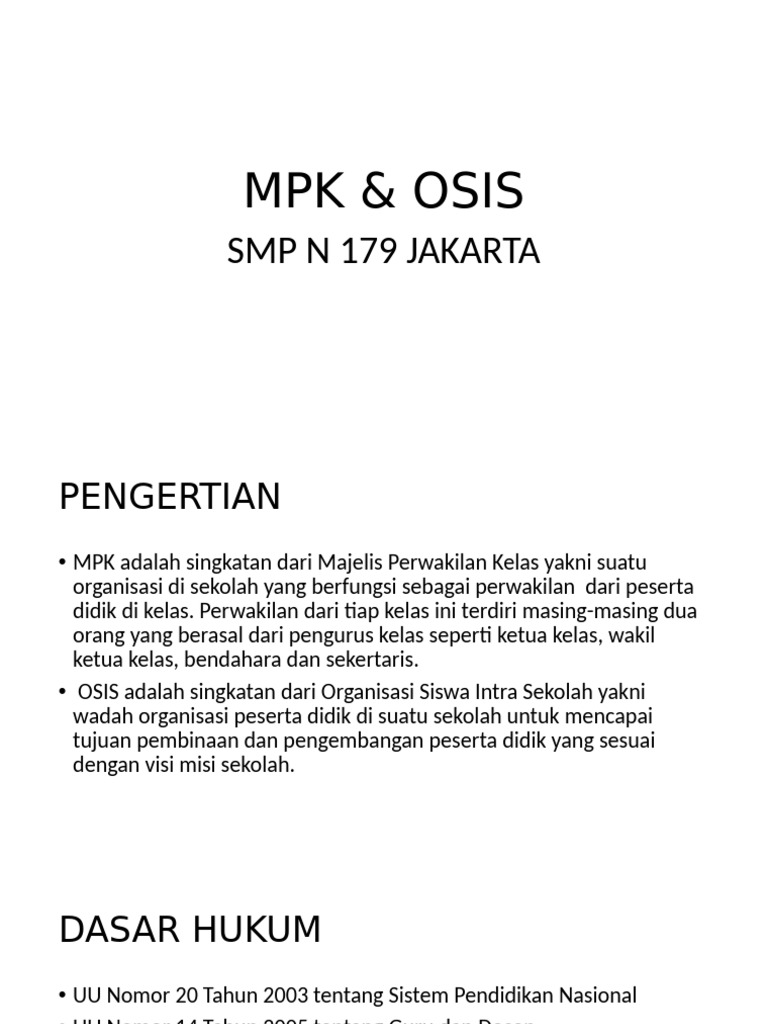 MPK & Osis | PDF
