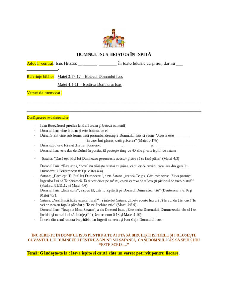 Domnul Isus Hristos În Ispită | PDF