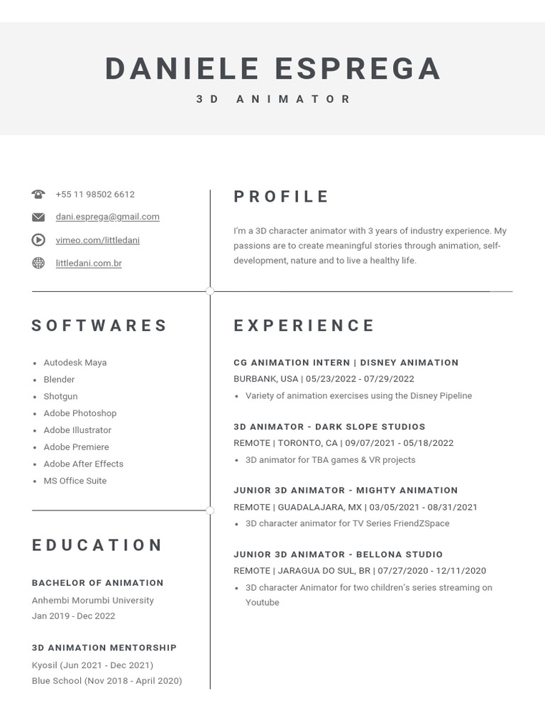 Little Dani Resume | PDF