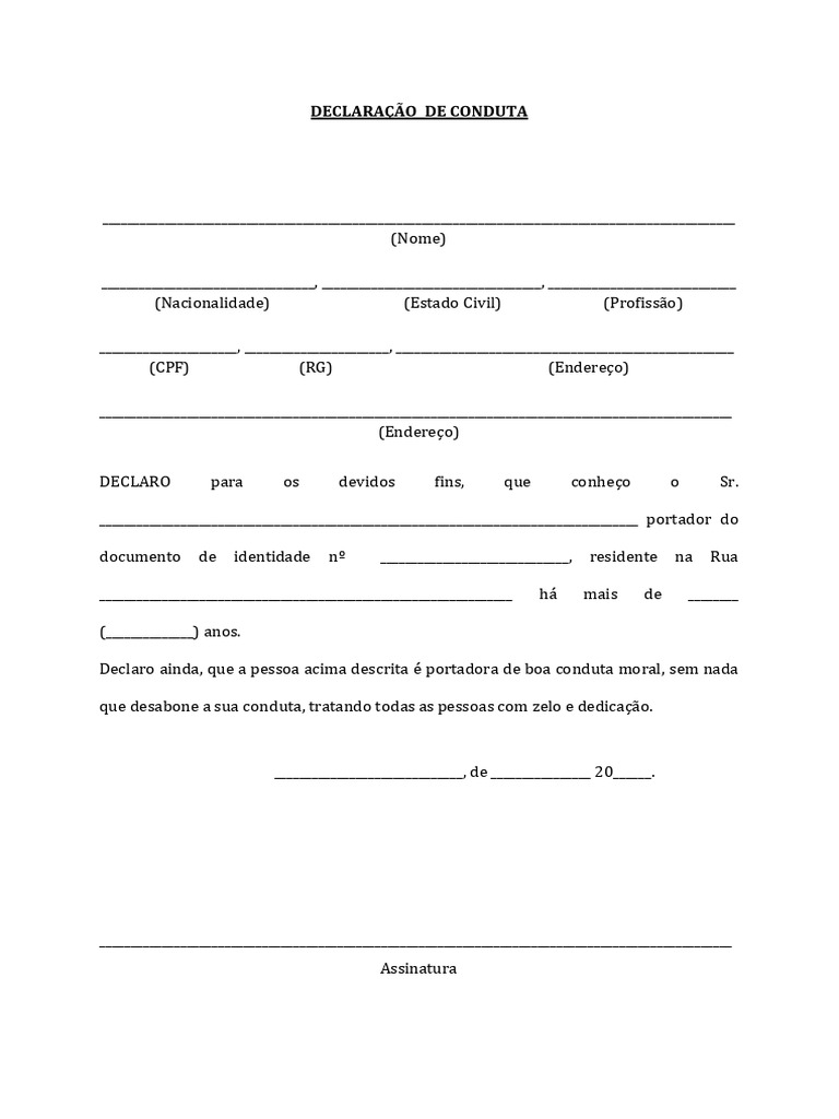Declaracao de Conduta | PDF | Direito