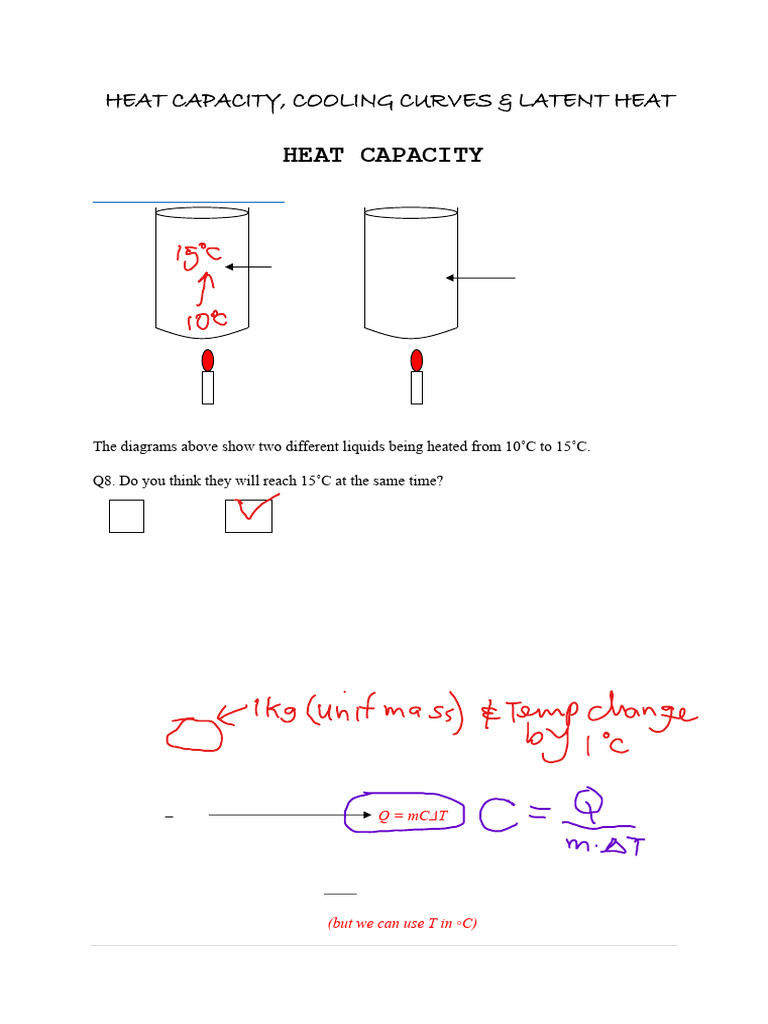 Heat Capacity Worksheet | PDF