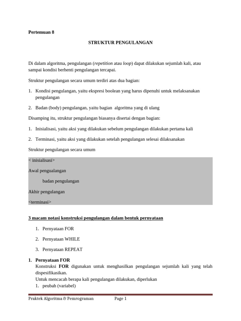 Pertemuan 8 | PDF