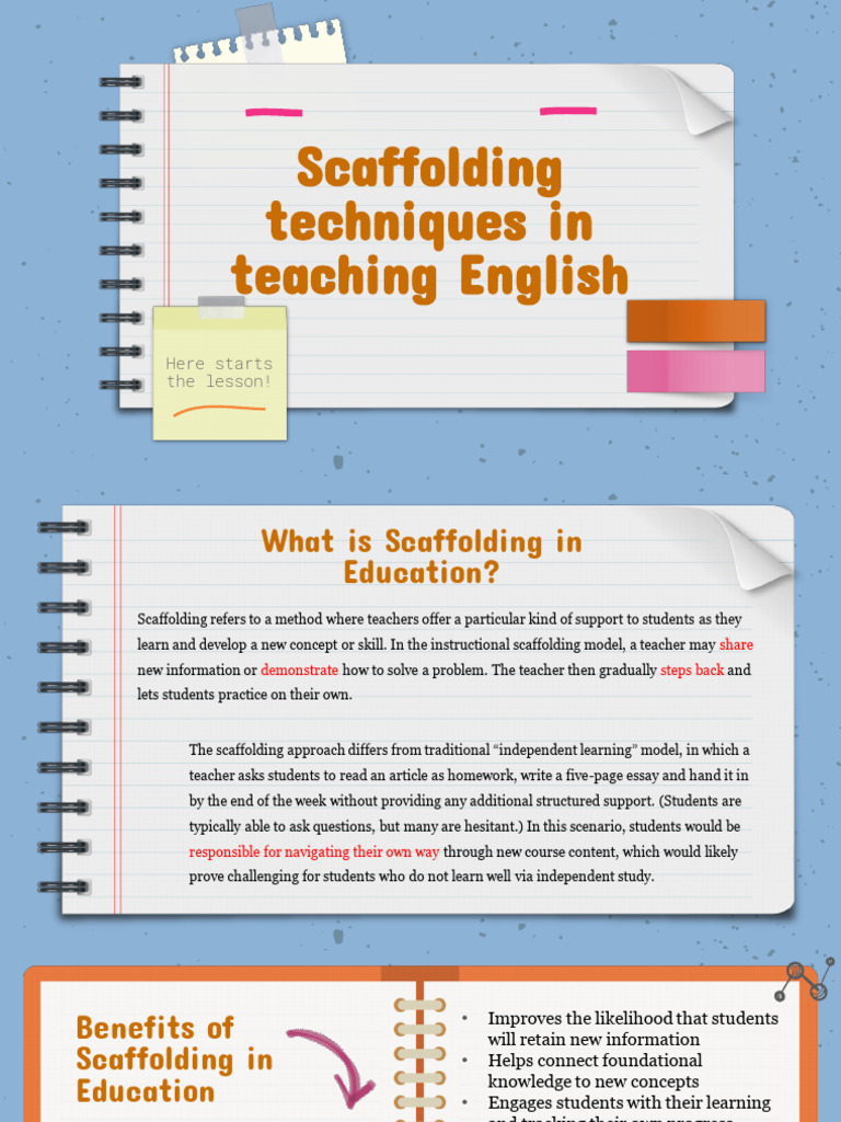 Scaffolding Techniques In Teaching English Pdf