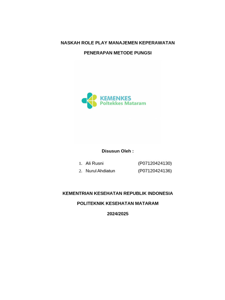 Naskah Role Play Manajemen Keperawatan | PDF