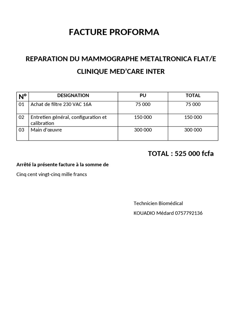 Facture Proforma 1 | PDF