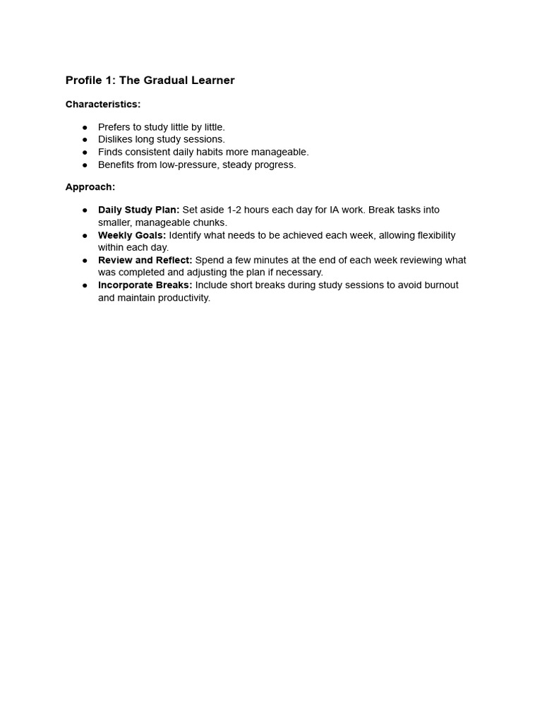 IB Learning Profiles | PDF